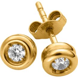 CR&Eacute;ATION L Damen Ohrstecker Gelbgold 375 Gr&ouml;&szlig;e 0,15 ct. Gold 375