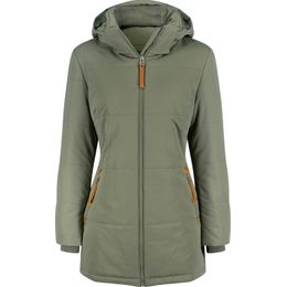CR&Eacute;ATION L Damen Outdoorjacke mit abnehmbarer Kapuze und Jersey-B&uuml;ndchen khaki Gr&ouml;&szlig;e 36