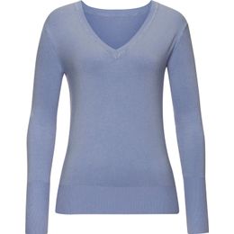 Vivance Damen V-Ausschnitt-Pullover hellblau Gr&ouml;&szlig;e 40/42