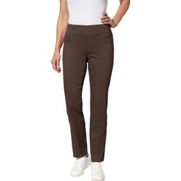 CR&Eacute;ATION L Damen Schlupfhose mit hohem Dehnbund schoko Gr&ouml;&szlig;e 215