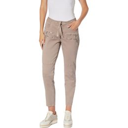 Heine Damen Hose mit Bindeband sesam Gr&ouml;&szlig;e 40