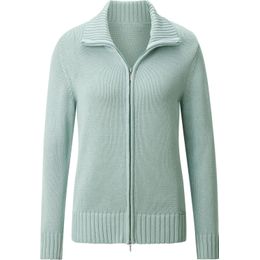 CR&Eacute;ATION L Damen Strickjacke mit 2-Wege-Rei&szlig;verschluss kalkmint Gr&ouml;&szlig;e 38