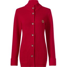CR&Eacute;ATION L Damen Longstrickjacke mit Stehkragen rot Gr&ouml;&szlig;e 46