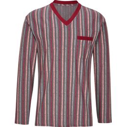 Herren Schlafanz&uuml;ge dunkelrot + dunkelrot-anthrazit-bedruckt Gr&ouml;&szlig;e 48/50