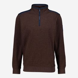 Casamoda Dunkelbrauner Pullover mit Viertel-Reißverschluss