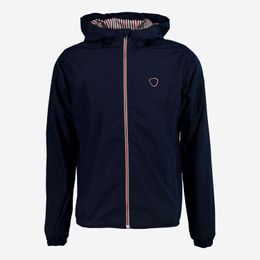 Dunkelblaue Outdoorjacke mit Logo-Detail