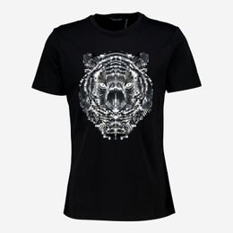 Antony Morato Schwarzes T-Shirt mit Tiger-Motiv auf der Vorderseite