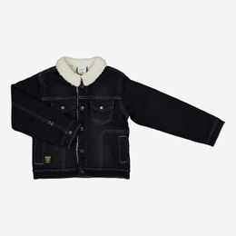 Boboli Schwarze Jeansjacke mit Sherpa-Futter