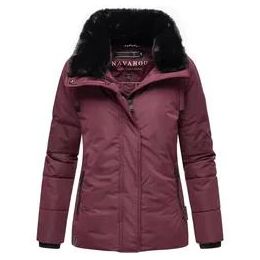Winterjacke Navahoo "Frostii XIV", Damen, Gr. M (38), rot (weinrot), Obermaterial: 100% Polyester; Futter: 100% Polyester; Wattierung: 100% Polyester; &Auml;rmelfutter: 100% Polyester, gerade h&uuml;ftbedeckend, hoch geschlossener Ausschnitt, eng Rippstrickb&uuml;ndchen, Jacken Winterjacke, modische Damen Winter Steppjacke mit Kunstfellkragen