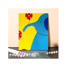 ARTNANAS DIY Malen nach Zahlen Set-"Ballon Elefant" | Gr.: 30x40cm mit Keilrahmen nicht ges