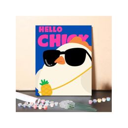 ARTNANAS DIY Malen nach Zahlen Set-"Sunny Chick" | Gr.: 40x50 mit Rahmen