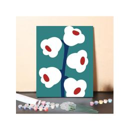 ARTNANAS DIY Malen nach Zahlen Set-"White Garden" | Gr.: 30x40cm mit Keilrahmen nicht ges