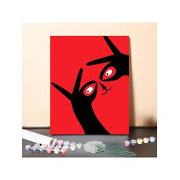 ARTNANAS DIY Malen nach Zahlen Set-"Red Vision" | Gr.: 40x50 mit Rahmen