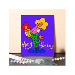 ARTNANAS DIY Malen nach Zahlen Set-"Hey Spring Fr&uuml;hlingsbild" | Gr.: 30x40 mit Rahmen