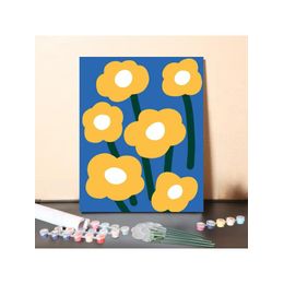 ARTNANAS DIY Malen nach Zahlen Set-"Sunny Blooms" | Gr.: 30x40cm mit Keilrahmen nicht ges
