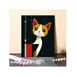 ARTNANAS DIY Malen nach Zahlen Set-"Pop Art Katze" | Gr.: 30x40cm mit Keilrahmen nicht ges