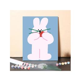 ARTNANAS DIY Malen nach Zahlen Set-"S&uuml;&szlig;er Hase" | Gr.: 40x50 mit Rahmen