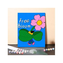 ARTNANAS DIY Malen nach Zahlen Set-"Free Bloom Blumen Deko" | Gr.: 40x50 mit Rahmen
