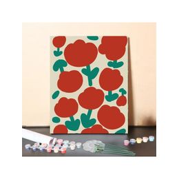 ARTNANAS DIY Malen nach Zahlen Set-"Crimson Field" | Gr.: 30x40cm mit Keilrahmen nicht ges