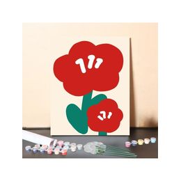ARTNANAS DIY Malen nach Zahlen Set-"Red Duo" | Gr.: 40x50 mit Rahmen