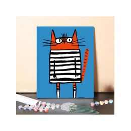 ARTNANAS DIY Malen nach Zahlen Set-"Winterkatze" | Gr.: 30x40 mit Rahmen