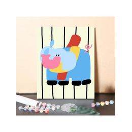 ARTNANAS DIY Malen nach Zahlen Set-"Bunter Elefant" | Gr.: 30x40 ohne Rahmen