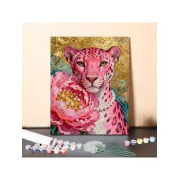 ARTNANAS DIY Malen nach Zahlen Set-"Pink Pantherin" | Gr.: 40x50 mit Rahmen