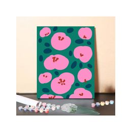 ARTNANAS DIY Malen nach Zahlen Set-"Pink Garden" | Gr.: 30x40cm mit Keilrahmen nicht ges