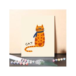 ARTNANAS DIY Malen nach Zahlen Set-"Lange Katze" | Gr.: 30x40 ohne Rahmen