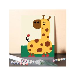ARTNANAS DIY Malen nach Zahlen Set-"Lustige Giraffe" | Gr.: 40x50 mit Rahmen