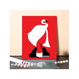 ARTNANAS DIY Malen nach Zahlen Set-"Piano Katze & Schwan" | Gr.: 40x50 mit Rahmen