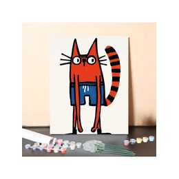 ARTNANAS DIY Malen nach Zahlen Set-"Orange Katze" | Gr.: 30x40 ohne Rahmen