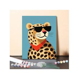ARTNANAS DIY Malen nach Zahlen Set-"Cooler Leopard" | Gr.: 30x40 ohne Rahmen