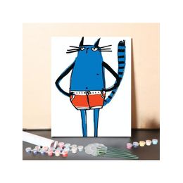 ARTNANAS DIY Malen nach Zahlen Set-"Maritime Katze" | Gr.: 40x50 mit Rahmen