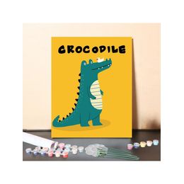 ARTNANAS DIY Malen nach Zahlen Set-"Cooles Krokodil" | Gr.: 30x40cm mit Keilrahmen nicht ges