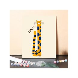 ARTNANAS DIY Malen nach Zahlen Set-"Gestreifte Katze" | Gr.: 40x50 mit Rahmen
