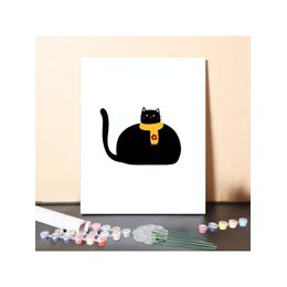 ARTNANAS DIY Malen nach Zahlen Set-"Sitzende Katze" | Gr.: 30x40 mit Rahmen