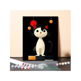ARTNANAS DIY Malen nach Zahlen Set-"Katzenliebe Modern" | Gr.: 40x50 mit Rahmen