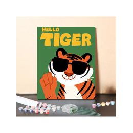 ARTNANAS DIY Malen nach Zahlen Set-"Hello Tiger" | Gr.: 30x40 ohne Rahmen