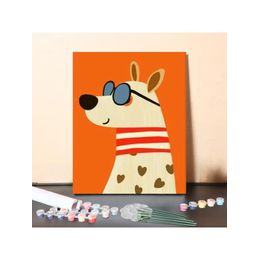 ARTNANAS DIY Malen nach Zahlen Set-"Herz-Hund" | Gr.: 40x50 mit Rahmen