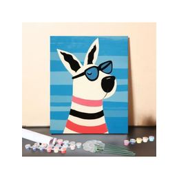 ARTNANAS DIY Malen nach Zahlen Set-"Streifenhund" | Gr.: 30x40cm mit Keilrahmen nicht ges