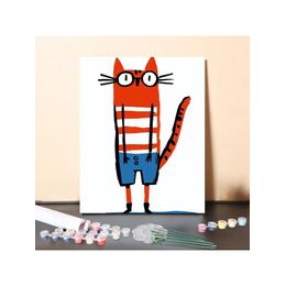 ARTNANAS DIY Malen nach Zahlen Set-"Katzenheld" | Gr.: 40x50 ohne Rahmen
