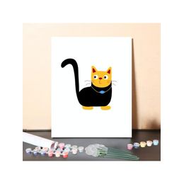 ARTNANAS DIY Malen nach Zahlen Set-"Lange Katze" | Gr.: 30x40cm mit Keilrahmen nicht ges