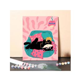 ARTNANAS DIY Malen nach Zahlen Set-"Enjoy the moment" | Gr.: 30x40 mit Rahmen