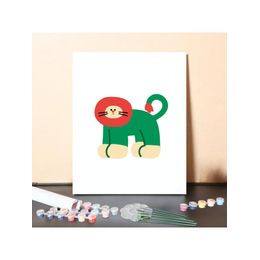 ARTNANAS DIY Malen nach Zahlen Set-"Gr&uuml;ner L&ouml;we" | Gr.: 30x40 ohne Rahmen