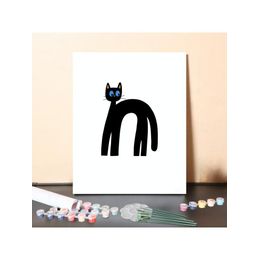 ARTNANAS DIY Malen nach Zahlen Set-"Neugierige Katze" | Gr.: 30x40cm mit Keilrahmen nicht ges