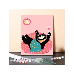 ARTNANAS DIY Malen nach Zahlen Set-"Happy Moment" | Gr.: 40x50 mit Rahmen