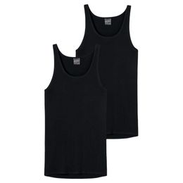 Schiesser Unterhemd / Tanktop Original Classics Feinripp in Schwarz | Gr.: L