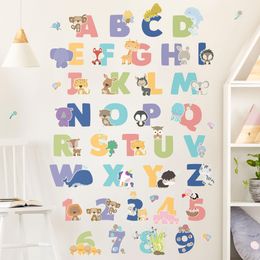 Bilderwelten Wandtattoo Tiere Digital Art selbstklebend pastell - Tier Alphabet Set - Wandsticker Kinderzimmer Baby Mädchen Jungen