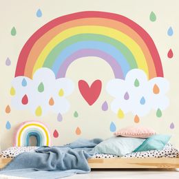 Wandtattoos XXL Regenbogen Herz Bunt - Wandsticker, Wandaufkleber Kinder Kinderzimmer Jungen Jungenzimmer Mädchen Mädchenzimmer Baby Babyzimmer